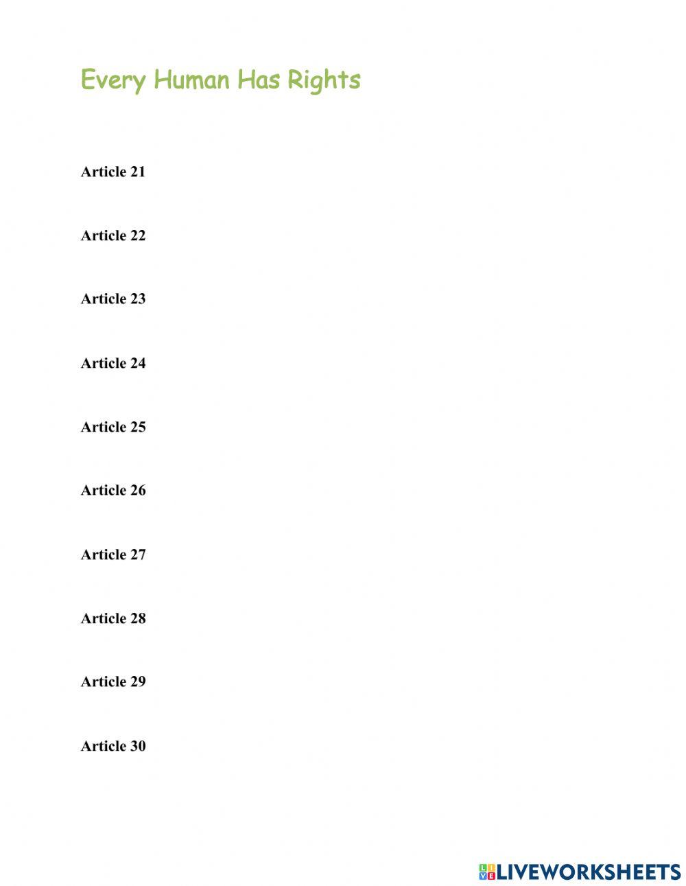 30 Human Rights List