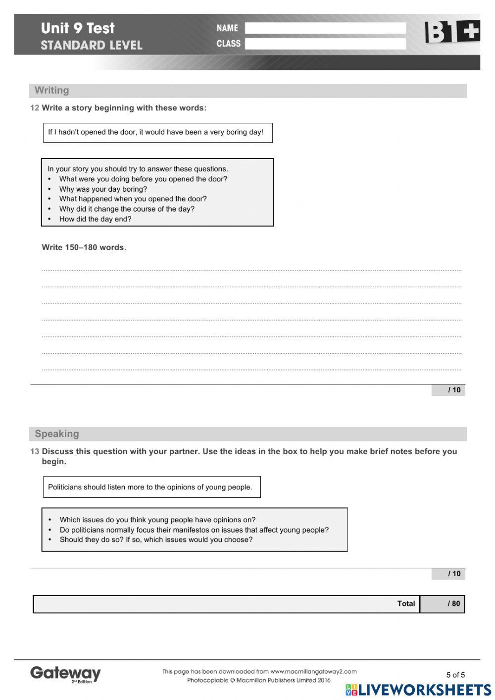 Gateway B1+ Uni… | Free Interactive Worksheets | 2570961