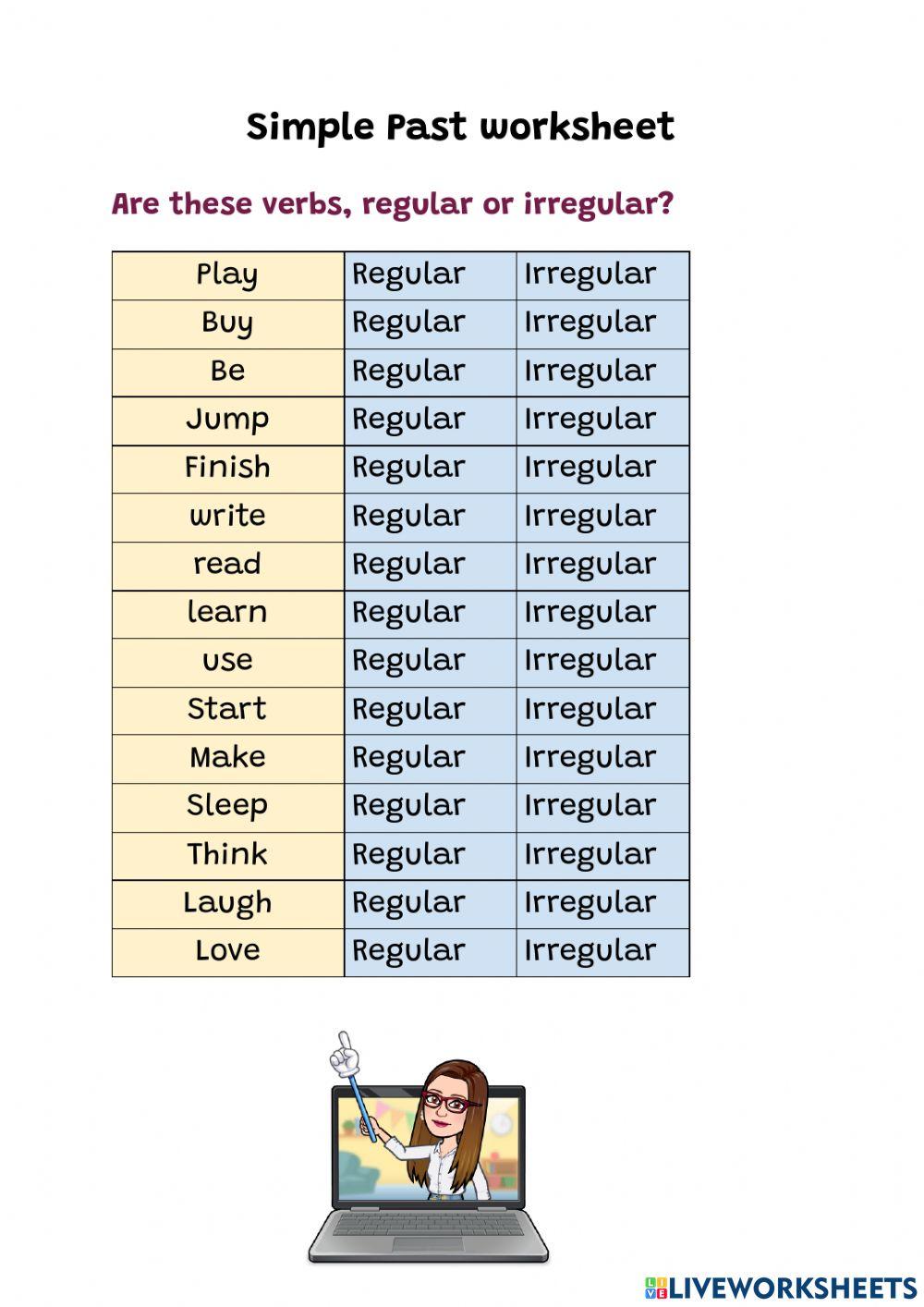 Simple Past online exercise for 4to básico | Live Worksheets