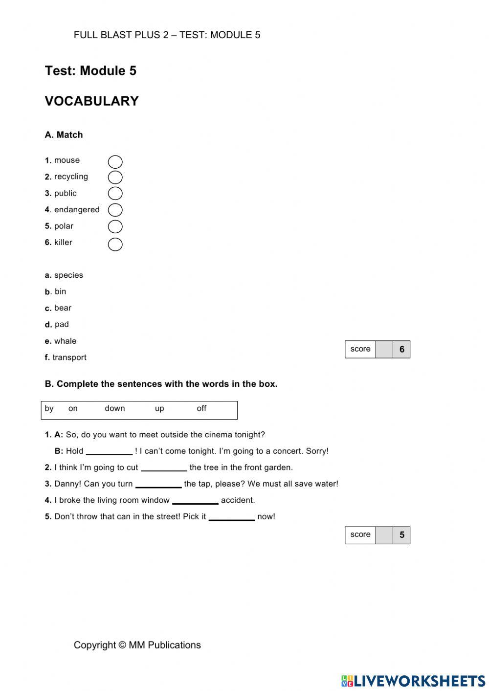 Full Blast 2 Mo… | Free Interactive Worksheets | 6935447