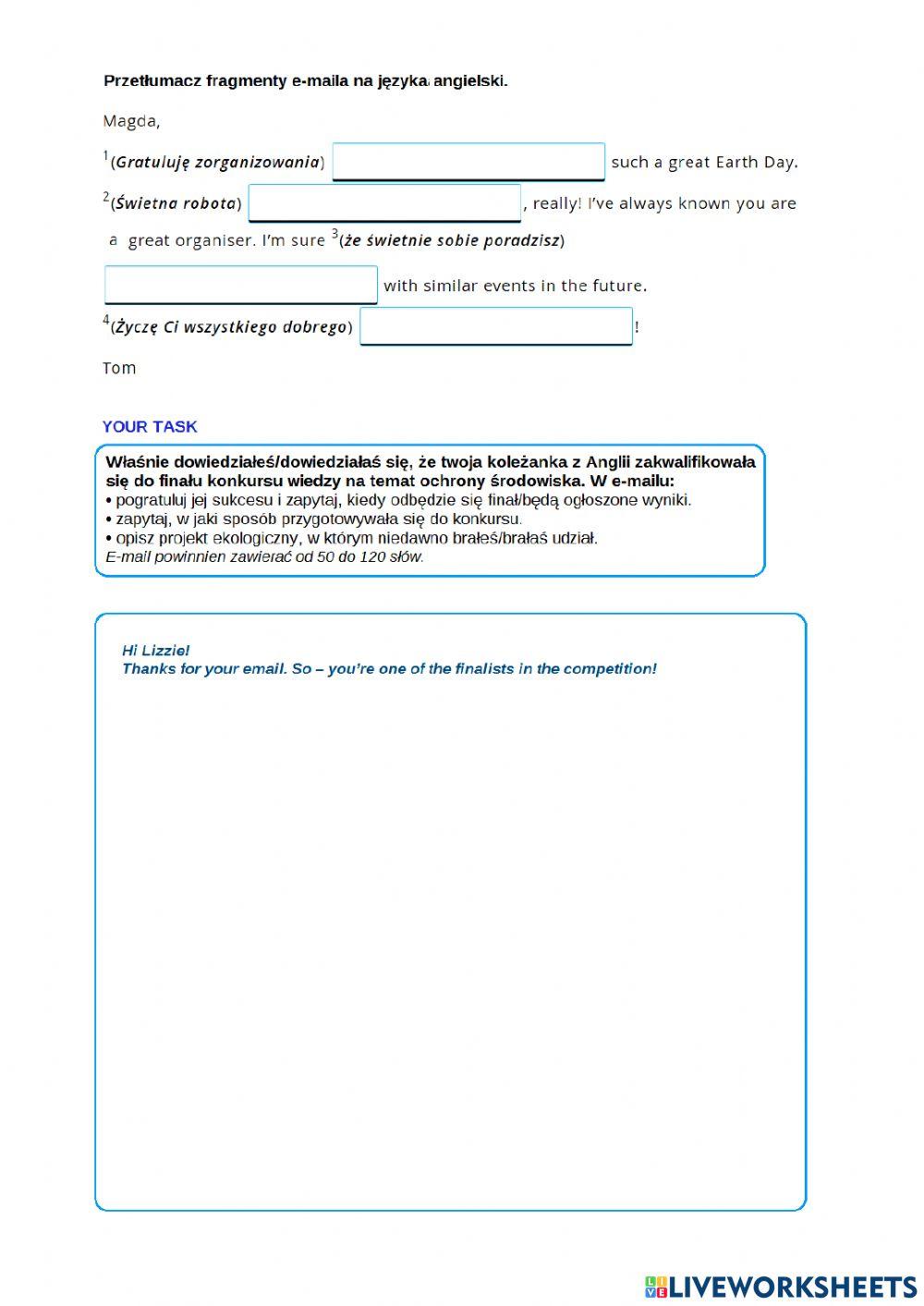 2326313 | Unit 13 writing | barbeh | LiveWorksheets