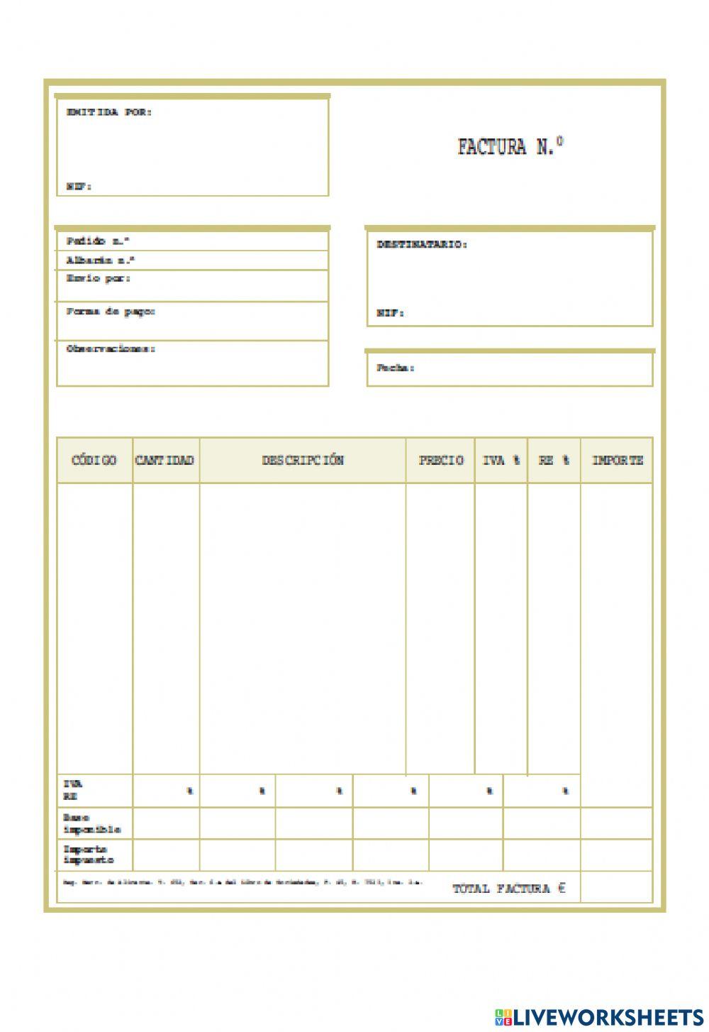 Documentos mercantiles interactive worksheet | Live Worksheets
