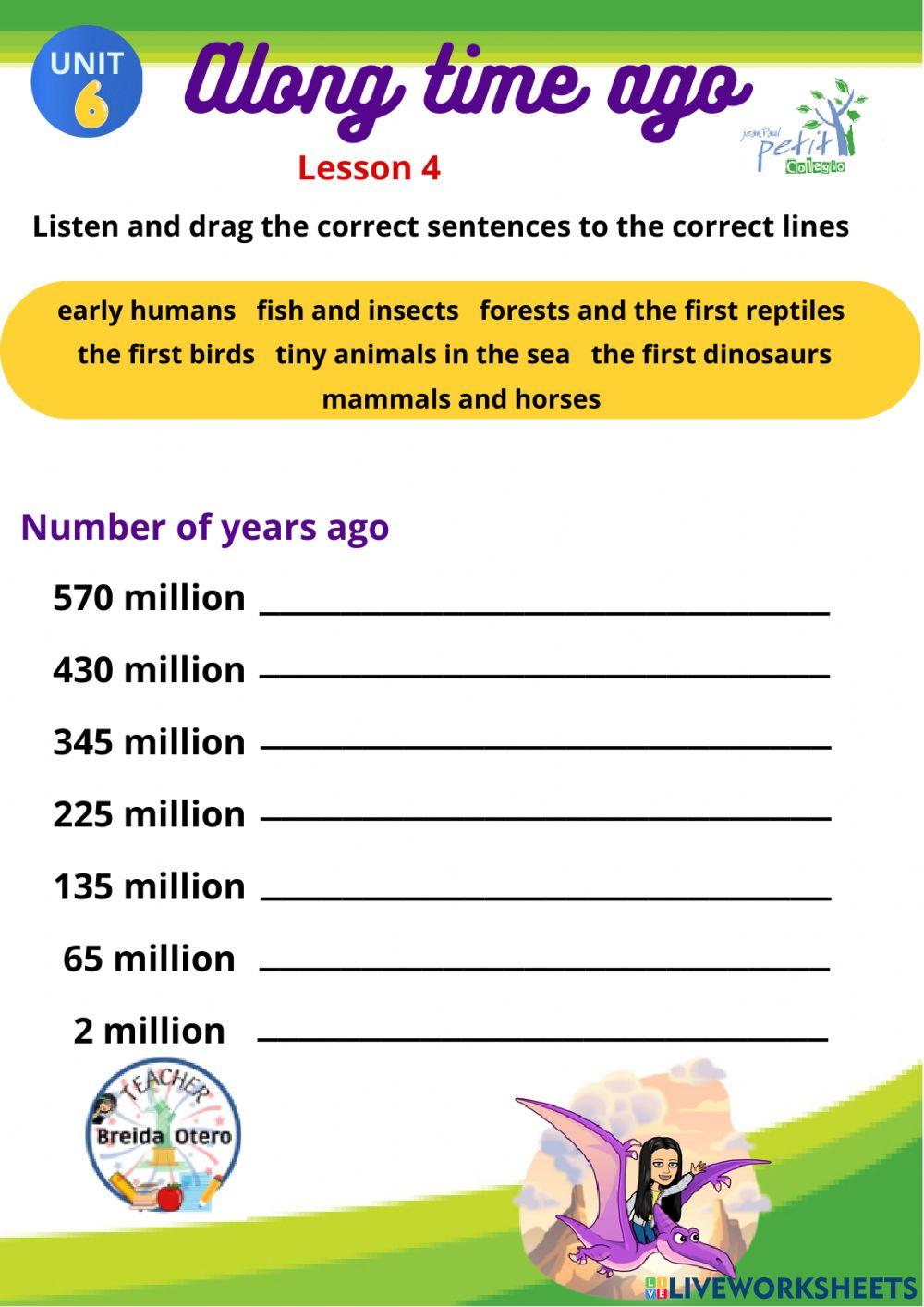 Prehistory online worksheet for primary 4 grade | Live Worksheets