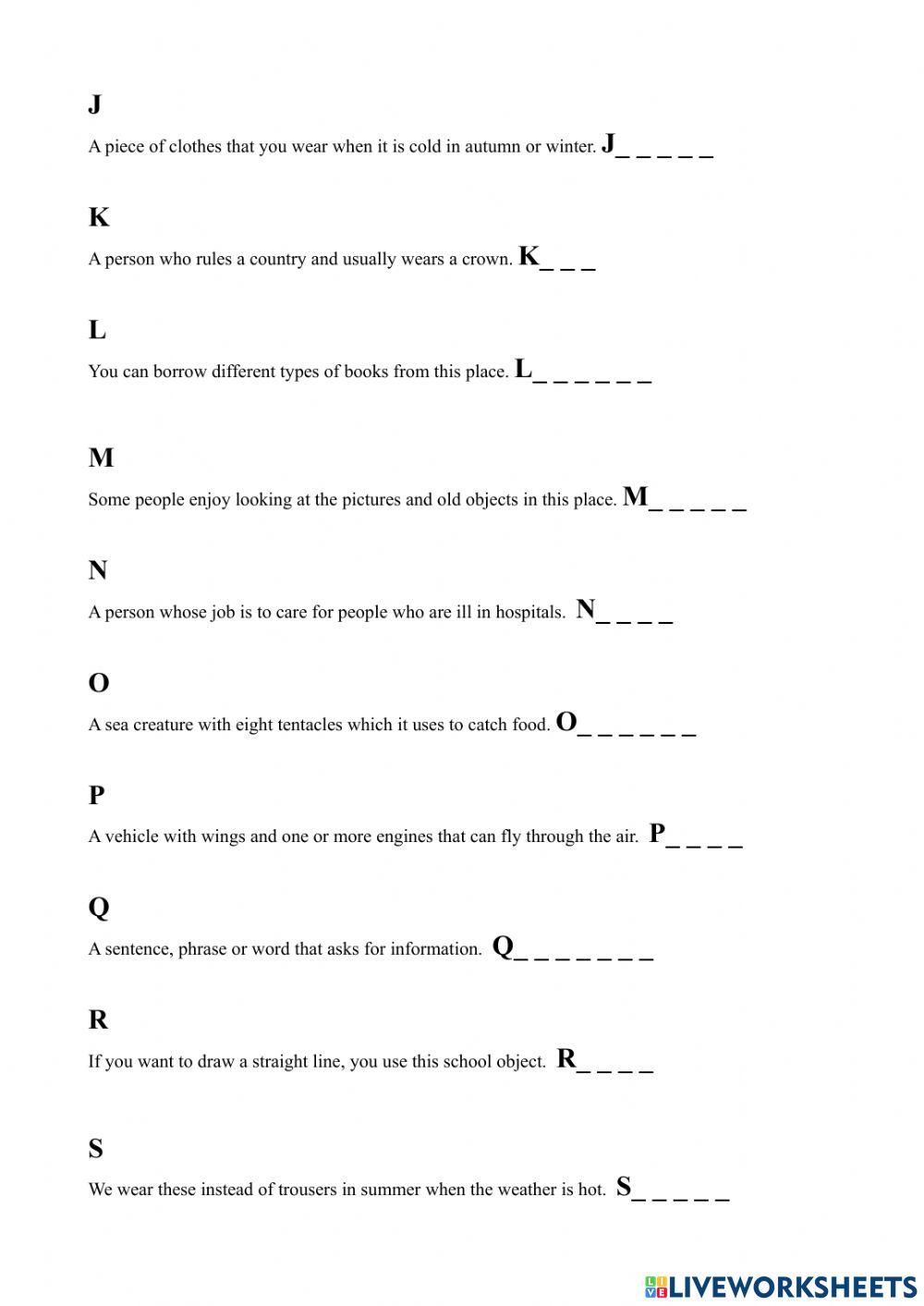 The Alphabet Game | Live Worksheets