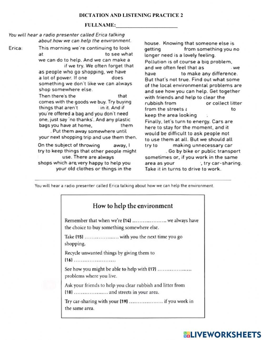 Dictation 2 newstar worksheet | Live Worksheets
