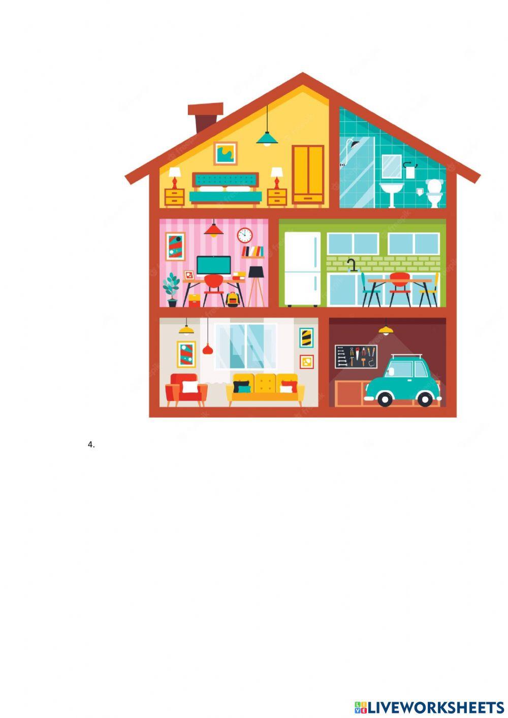 House online exercise for 3 | Live Worksheets