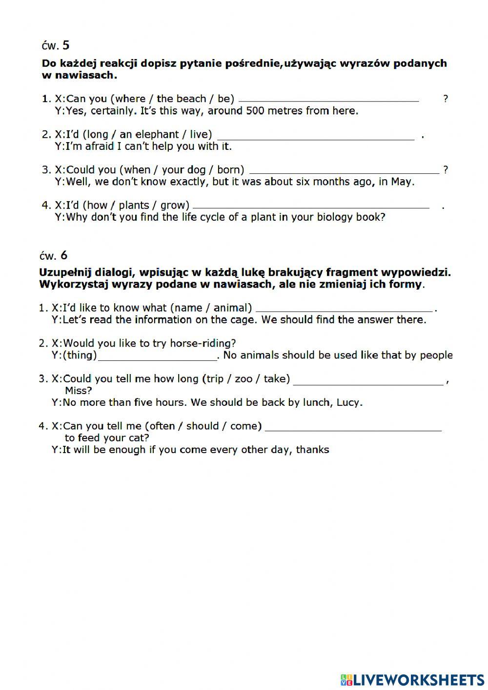 Indirect questions 2327778 | barbeh | Live Worksheets