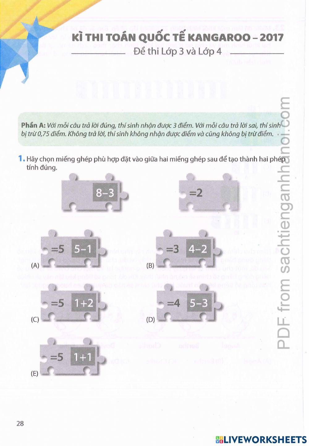 Ikmc. lv2. 2017 worksheet | Live Worksheets