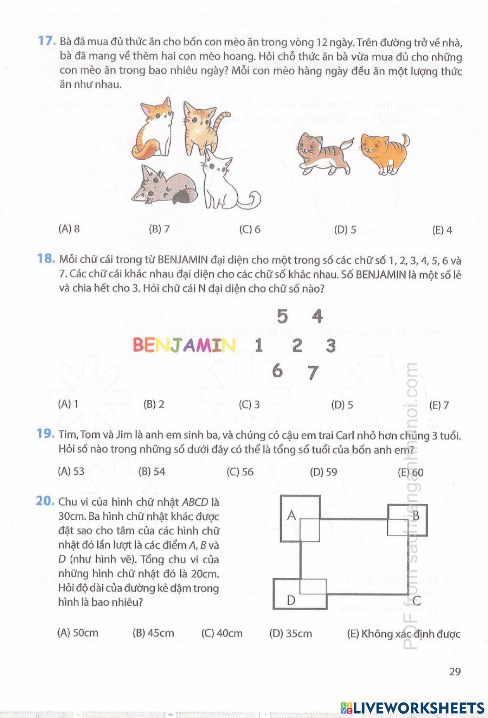 Ikmc. lv3. 2016 worksheet | Live Worksheets
