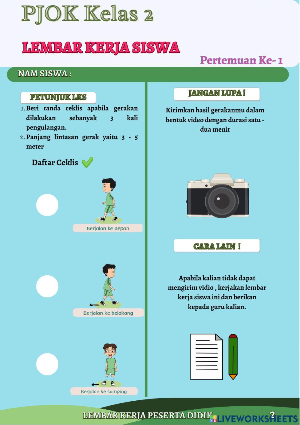 Gerak Lokomotor interactive activity | Live Worksheets