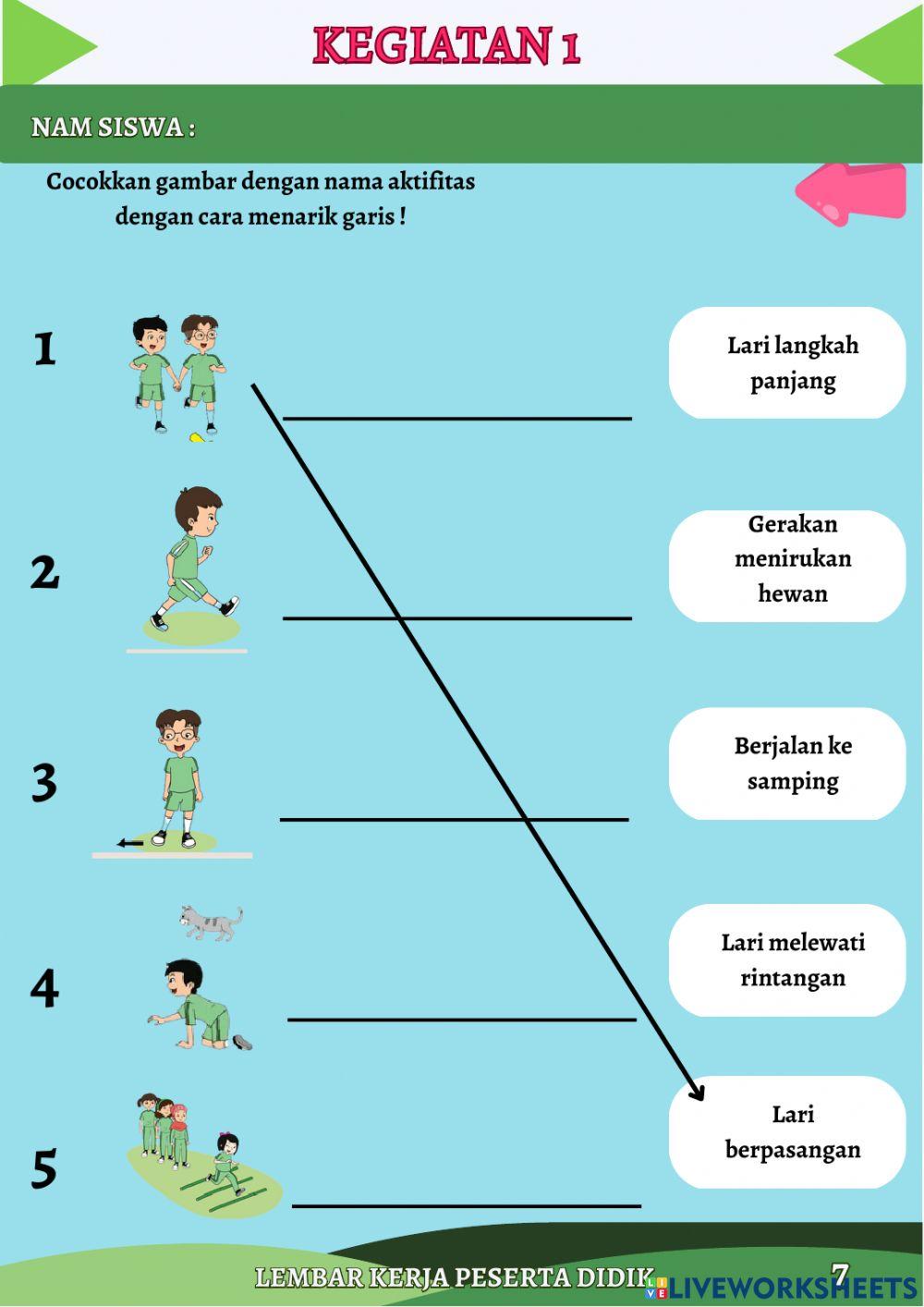 Gerak Lokomotor interactive activity | Live Worksheets