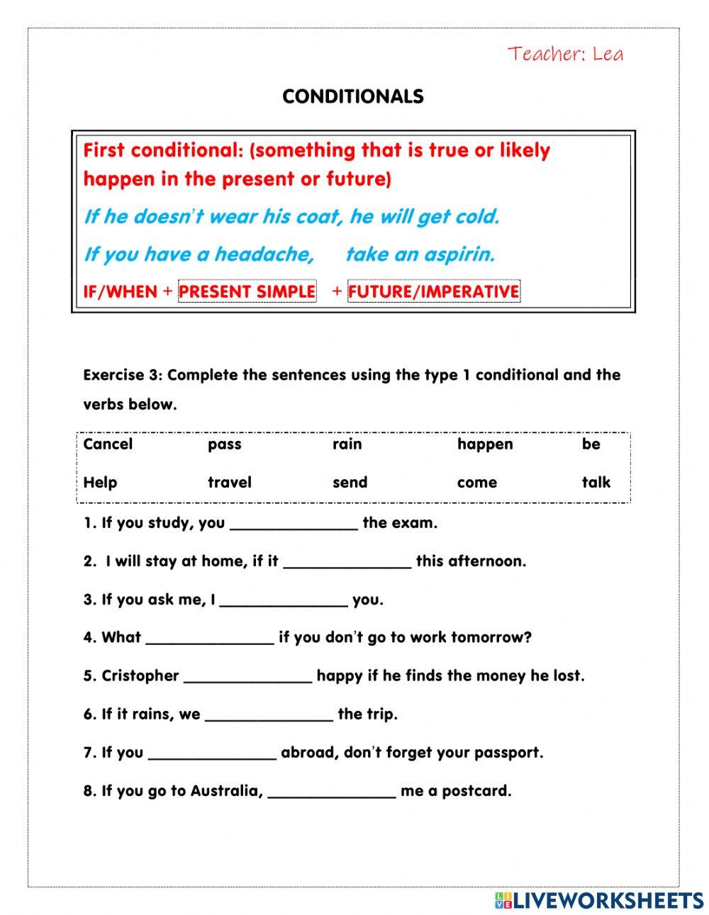 Conditionals | Free Interactive Worksheets | 2328335