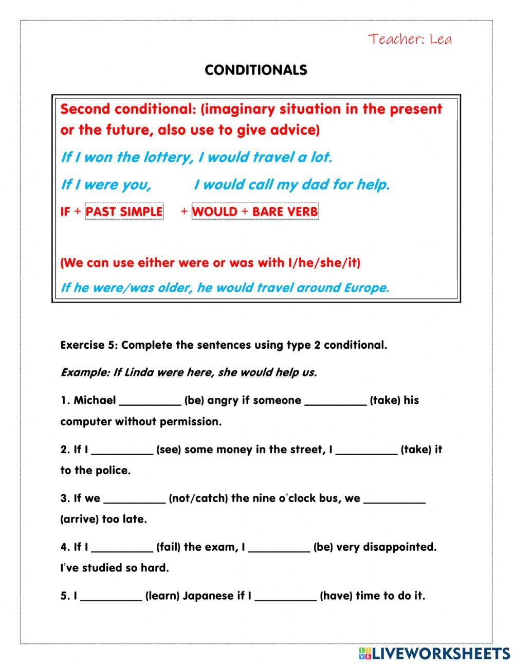 Conditionals | Free Interactive Worksheets | 2328335