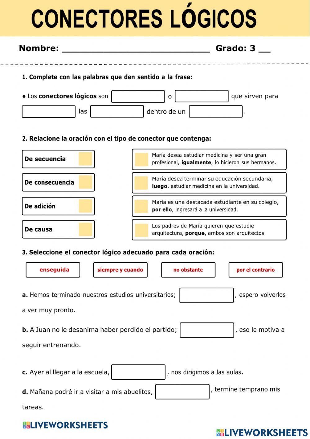 2328364 Conectores Lógicos Pacalme Liveworksheets