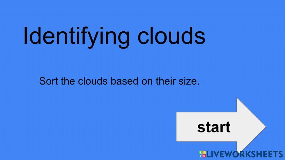 Sorting clouds worksheet | Live Worksheets