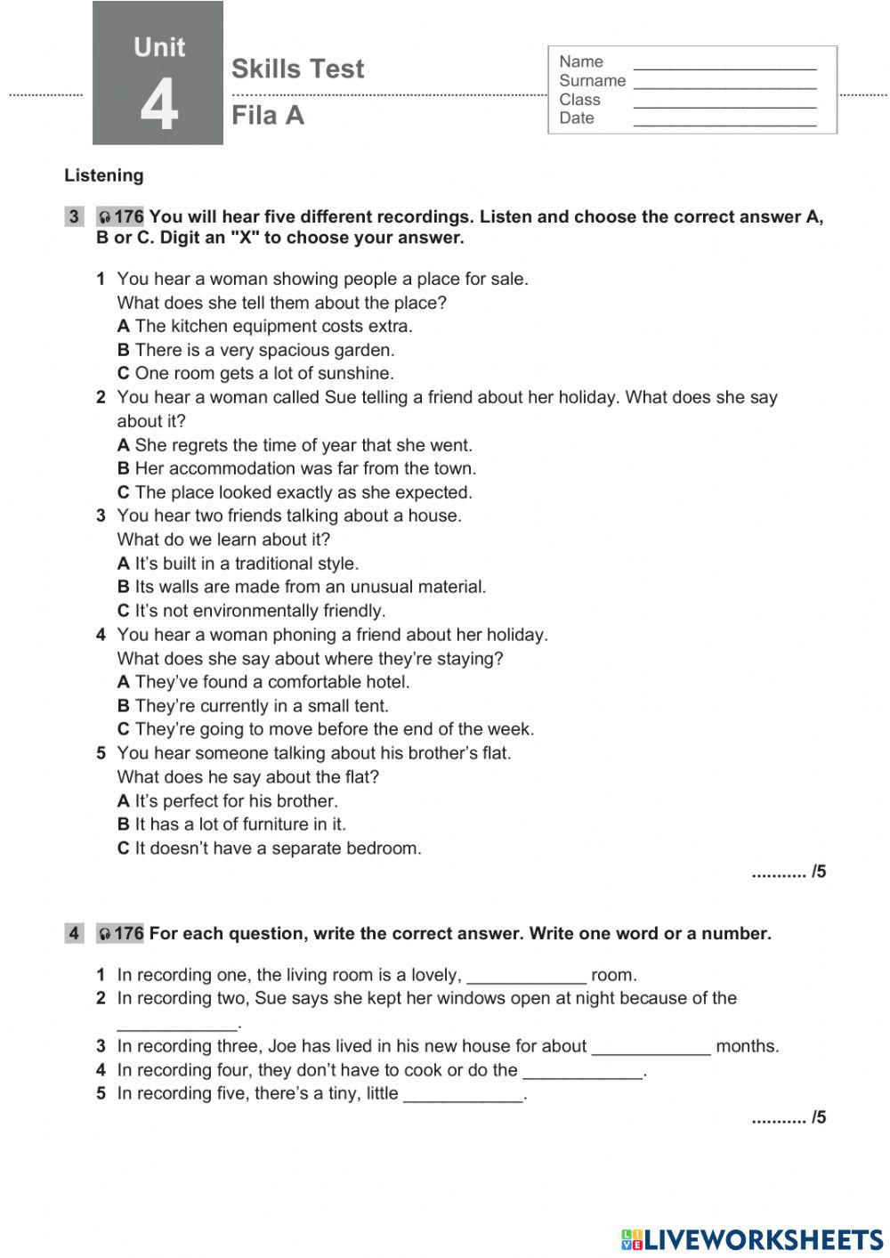 Listening Compr… | Free Interactive Worksheets | 6935892