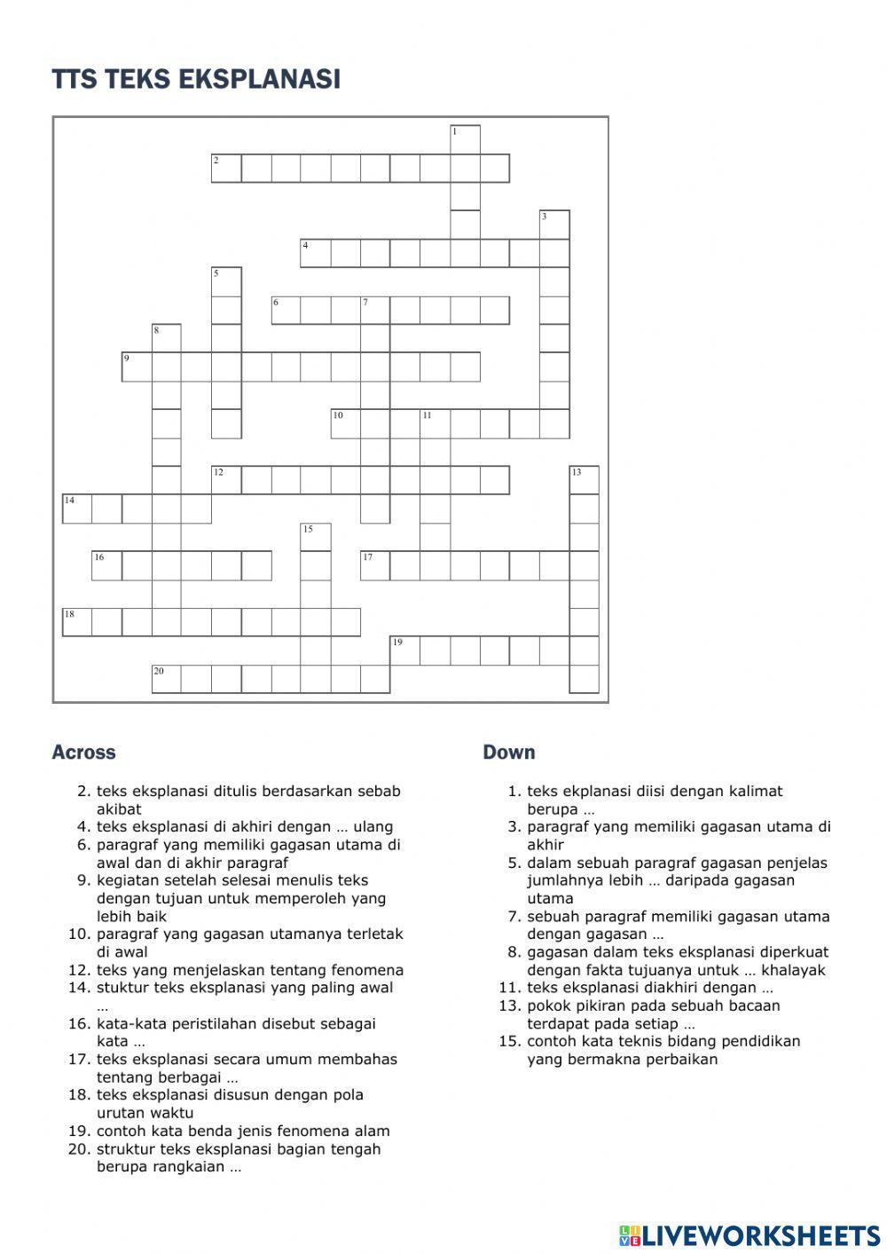 Tts teks ekspla… | Free Interactive Worksheets | 2329289