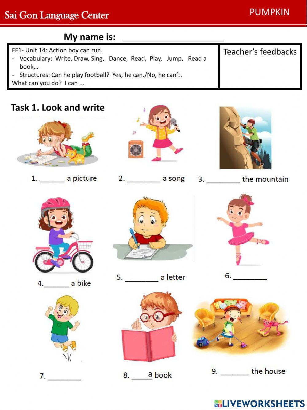 Pumpkin 25.03 worksheet | Live Worksheets