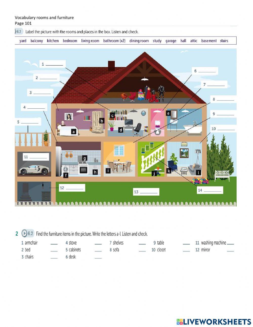 2329522 | Parts of the house | onlineneglish