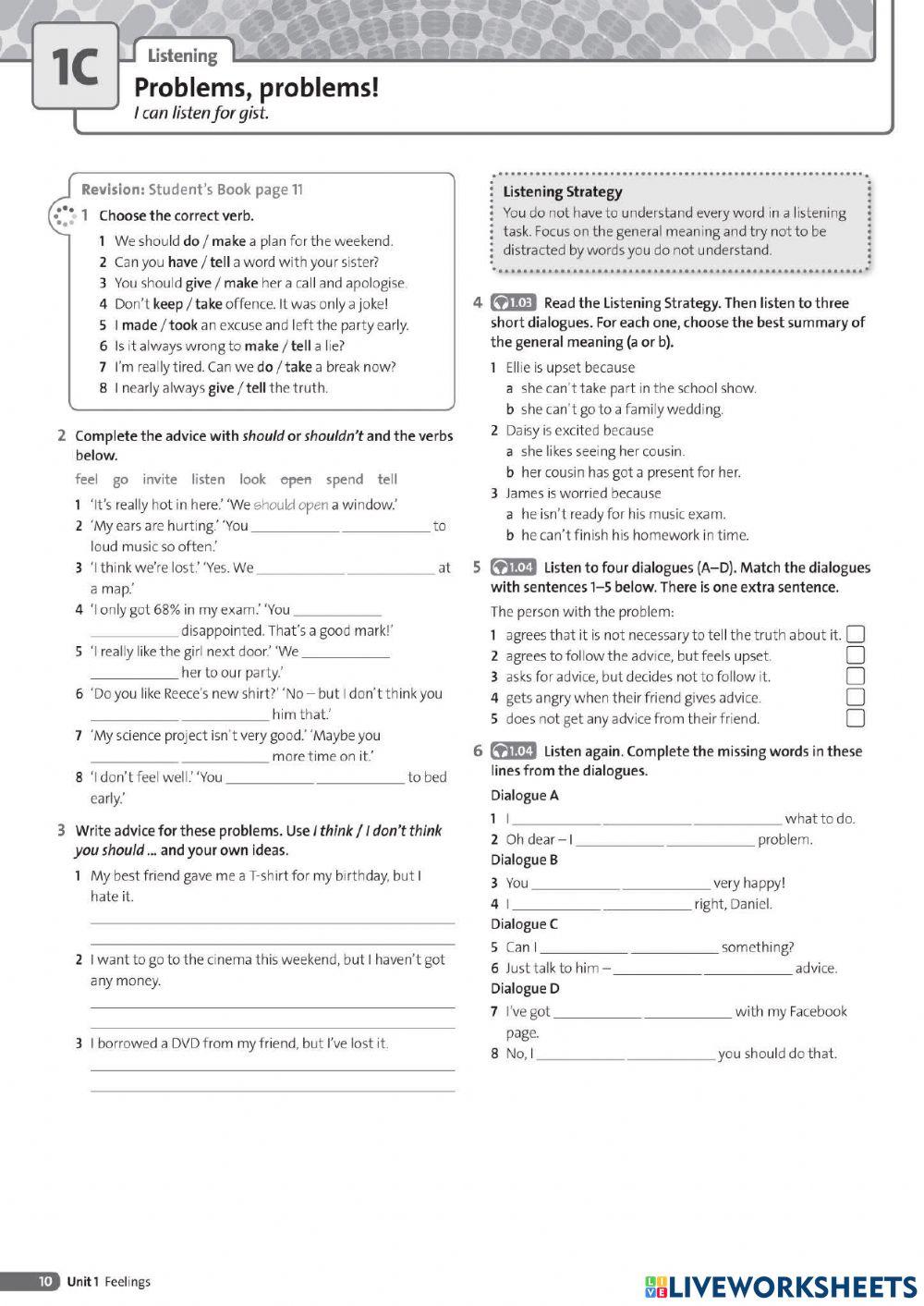 Solutions pre-intermediate 1C online exercise for | Live Worksheets