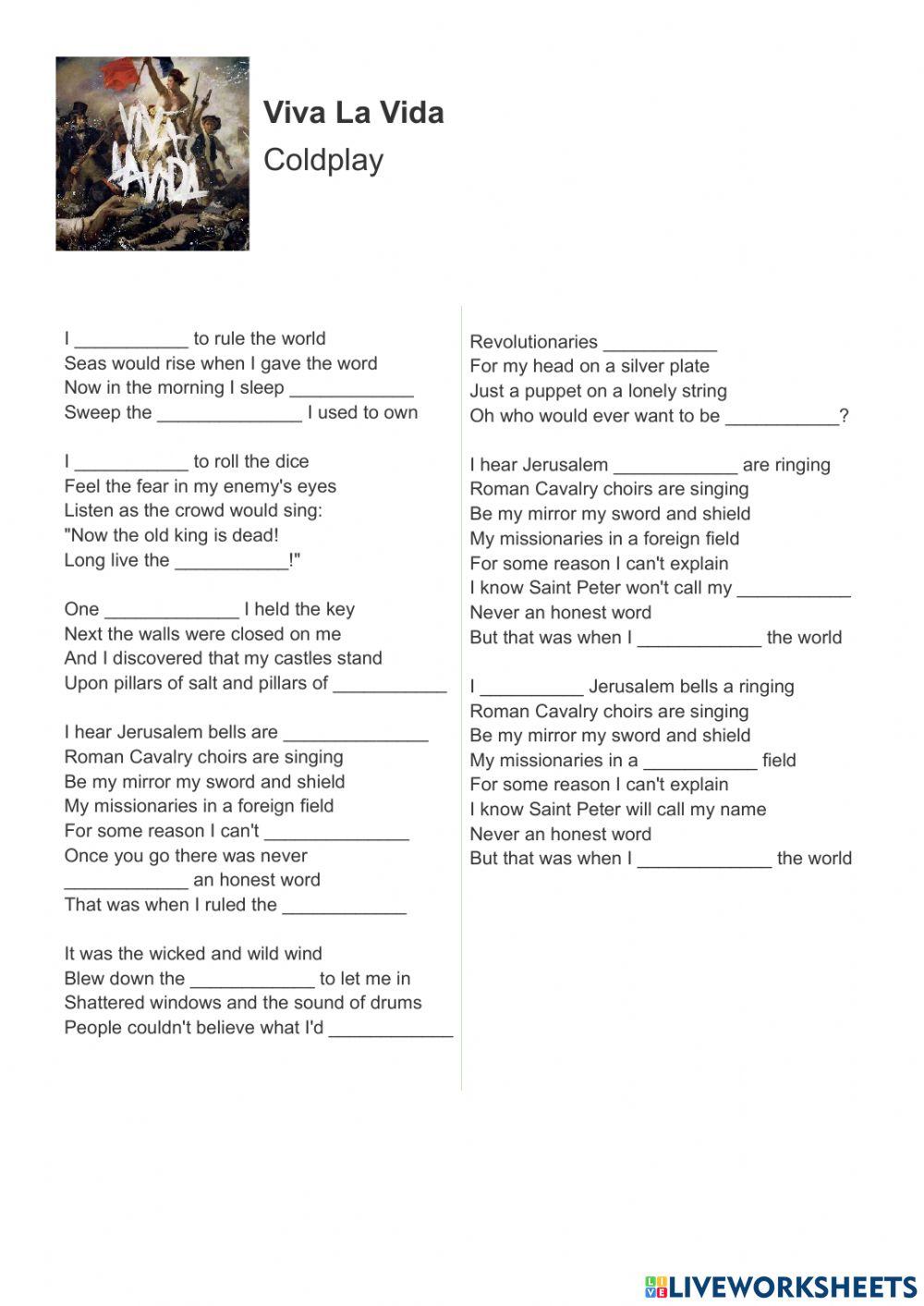 Viva la Vida - … | Free Interactive Worksheets | 2330165