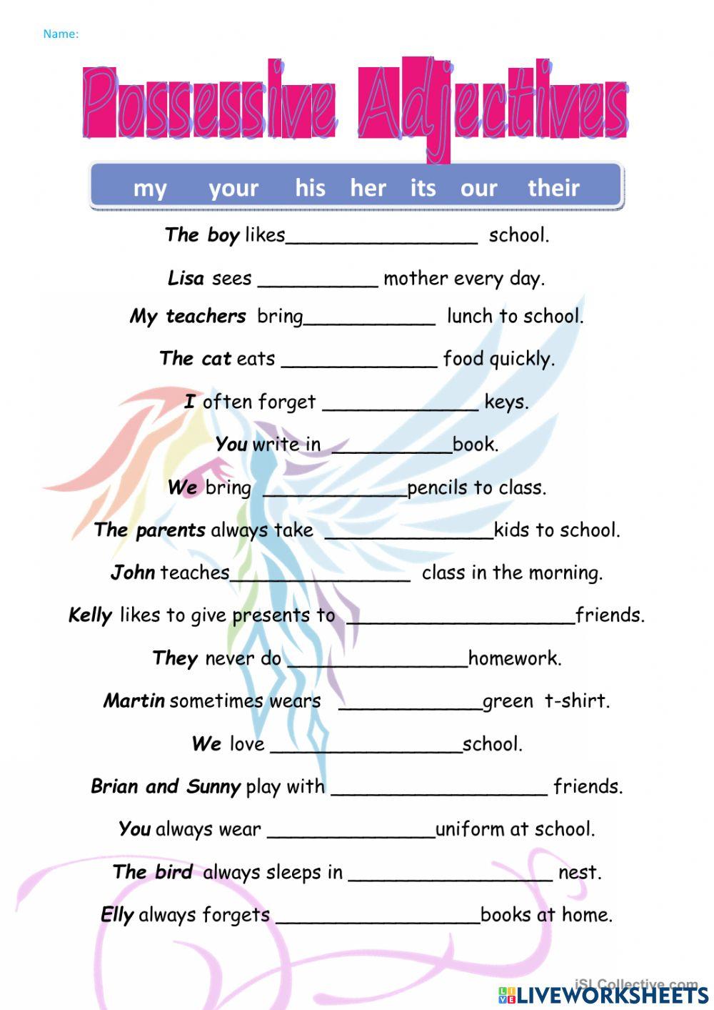 POSSESSIVES PRACTICE online exercise for | Live Worksheets