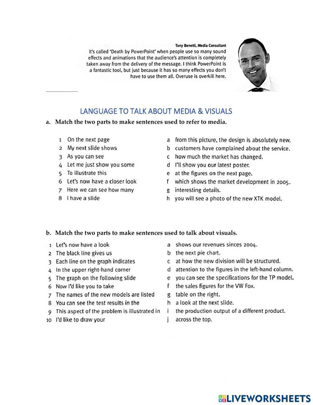 Tips for using visual aids online exercise for | Live Worksheets