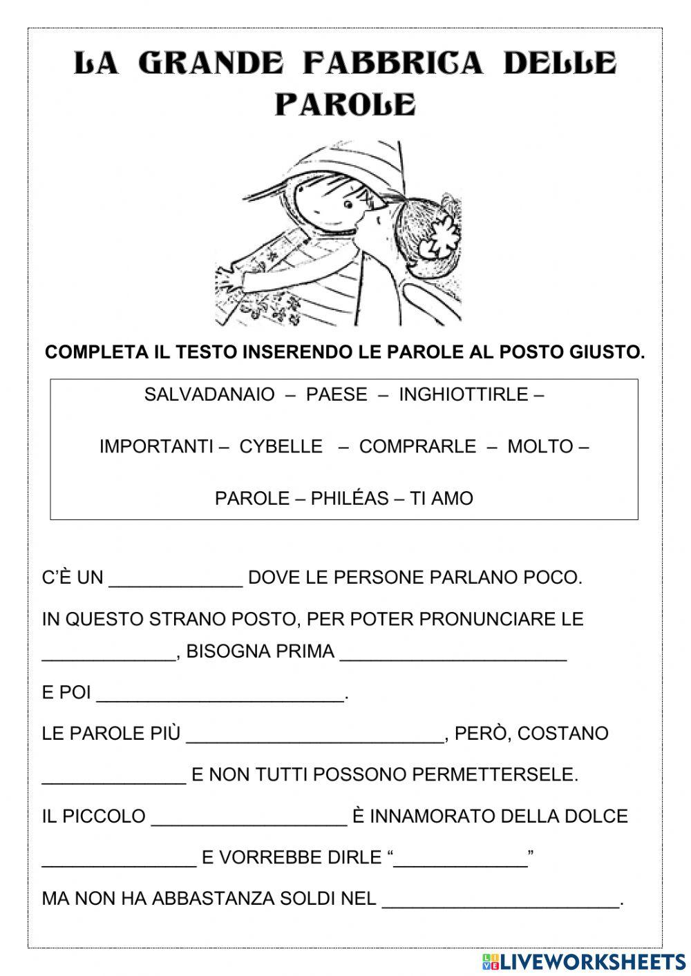 La grande fabbrica delle parole online exercise for | Live Worksheets