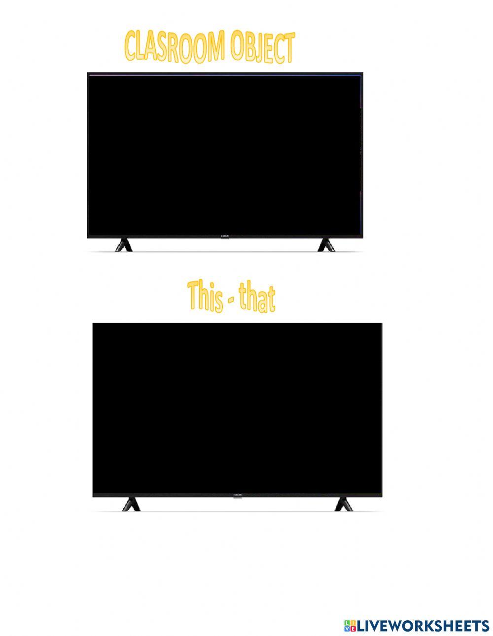 CLASROOM OBJECT- THIS-THAT-IT online exercise for | Live Worksheets