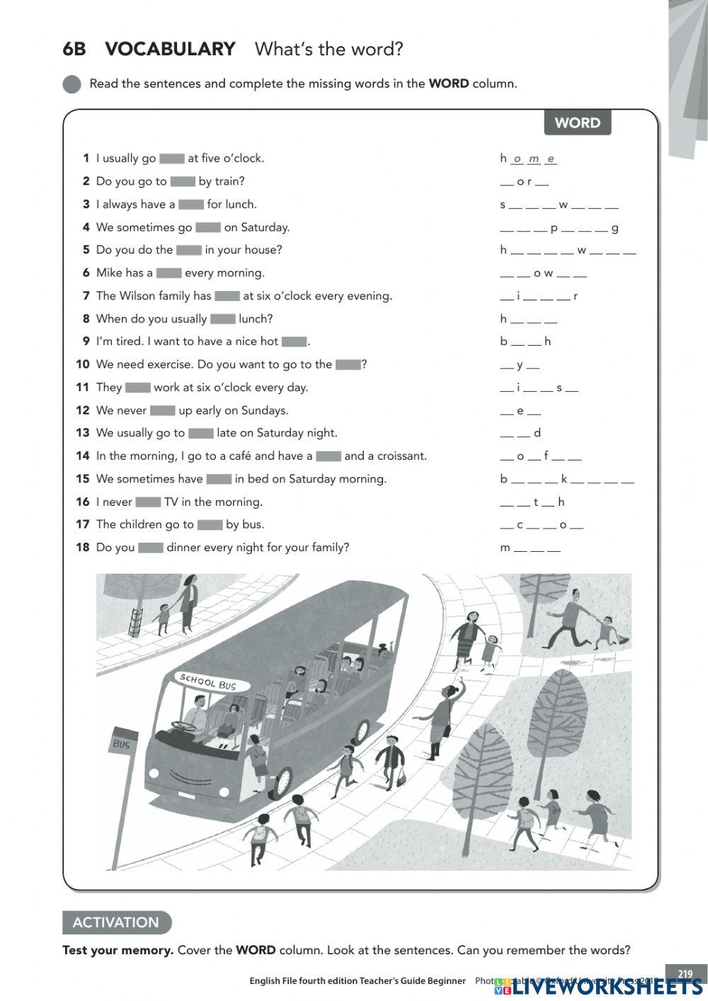 VOCABULARY: a t… | Free Interactive Worksheets | 2331619