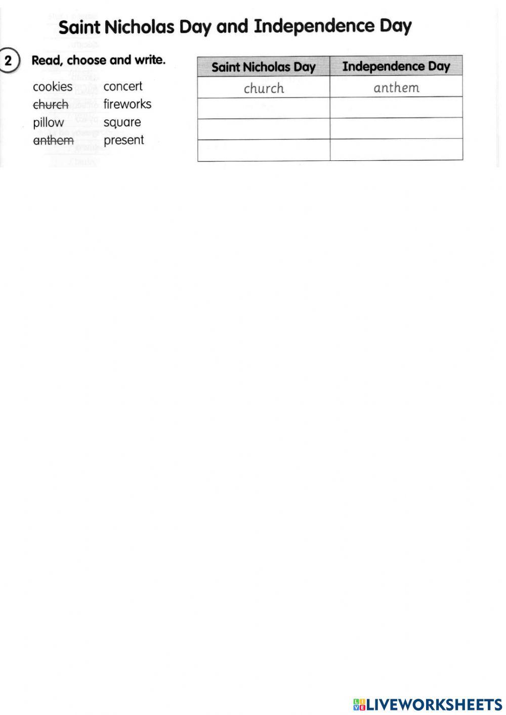 Saint Nicholas … | Free Interactive Worksheets | 2331636