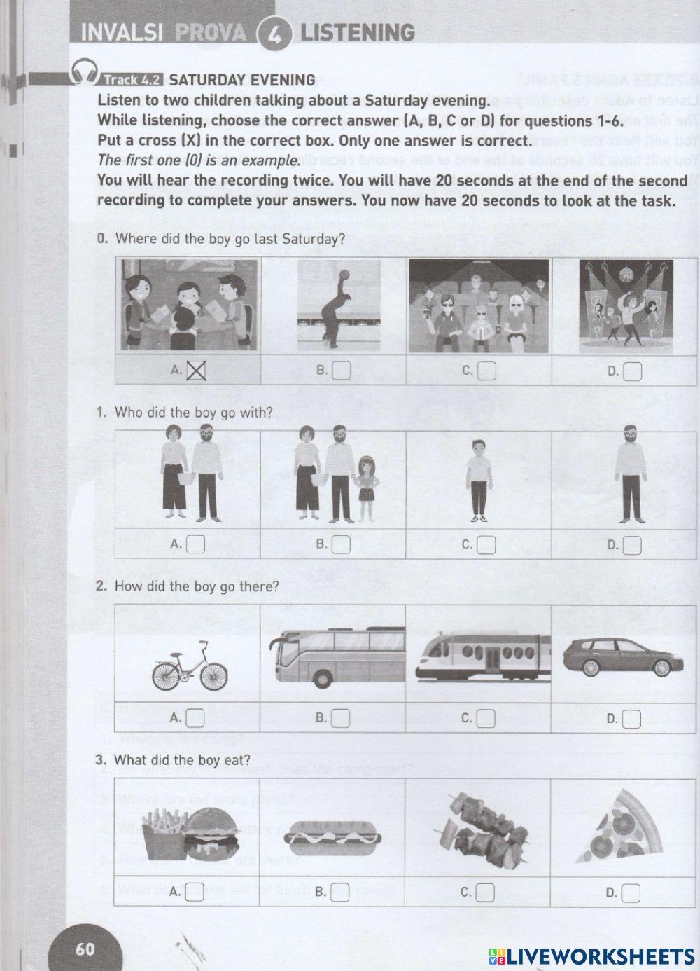 LESTENING 1 PROVA B online exercise for | Live Worksheets