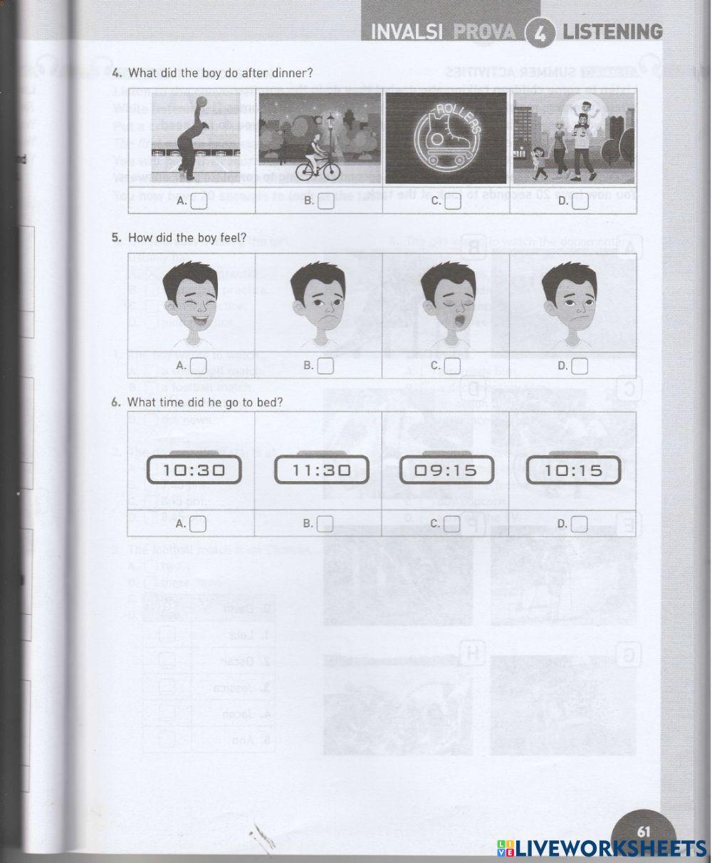 LESTENING 1 PROVA B online exercise for | Live Worksheets