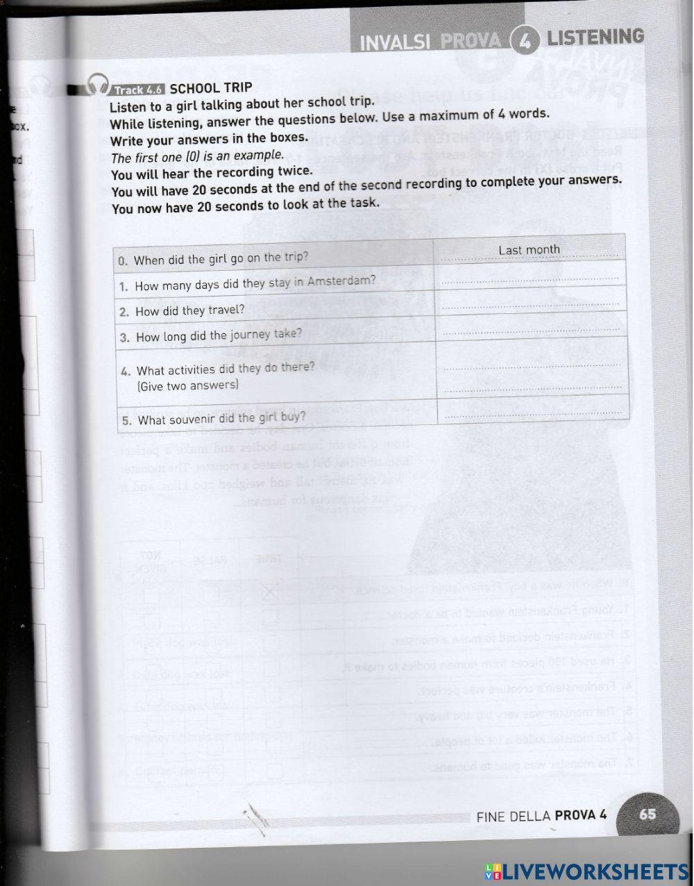 listening 2 prova b online exercise for | Live Worksheets