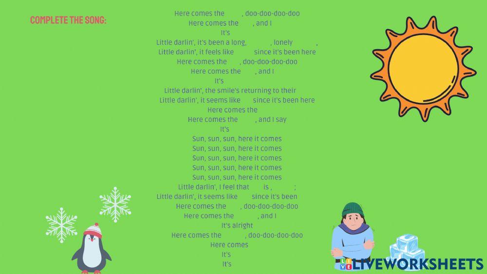 Song online exercise for 6 | Live Worksheets