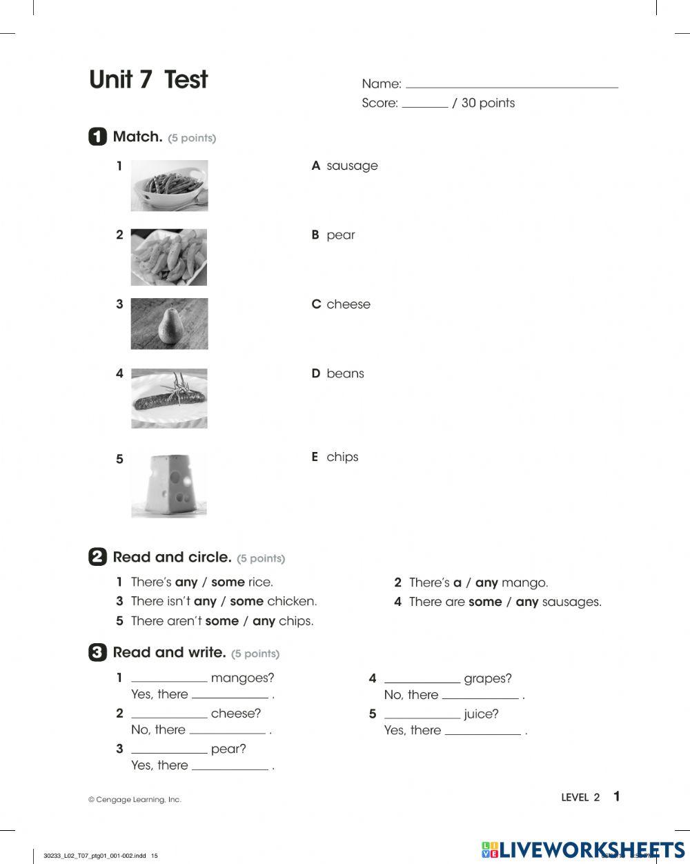 Look 2 Unit 7 T… | Free Interactive Worksheets | 2577432