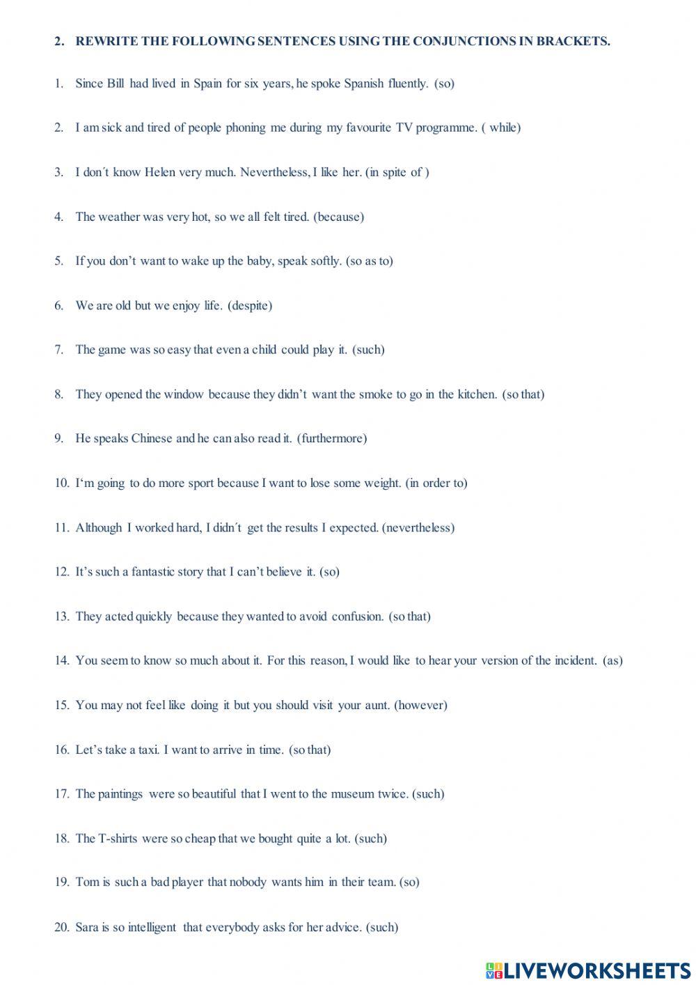 Linker study-1 worksheet | Live Worksheets