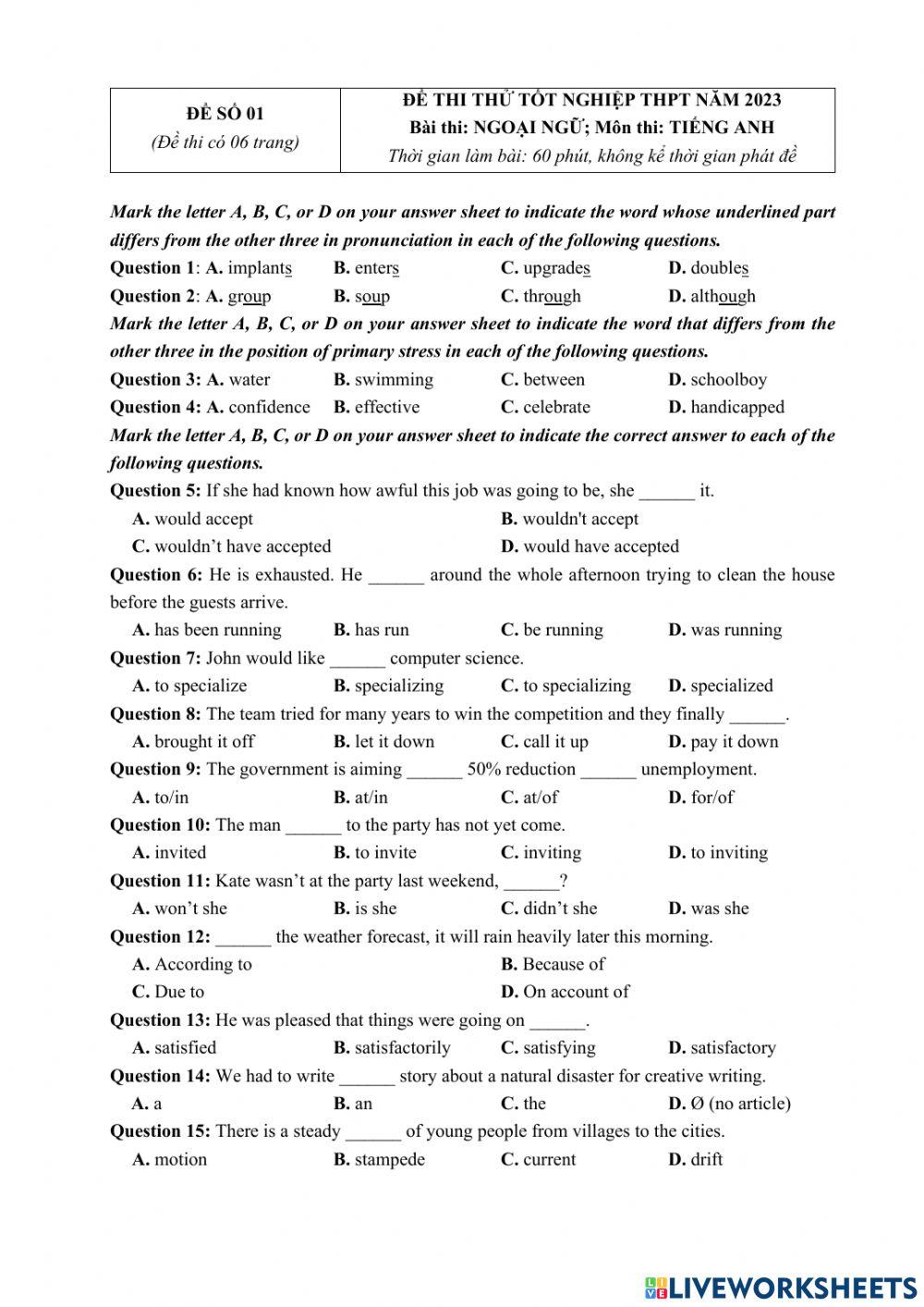 2308078 | Đề TNTHPT GG 1 | Dungnguyenneedenglish