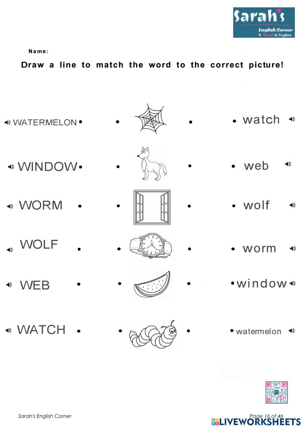 Phonics Ww activity | Live Worksheets