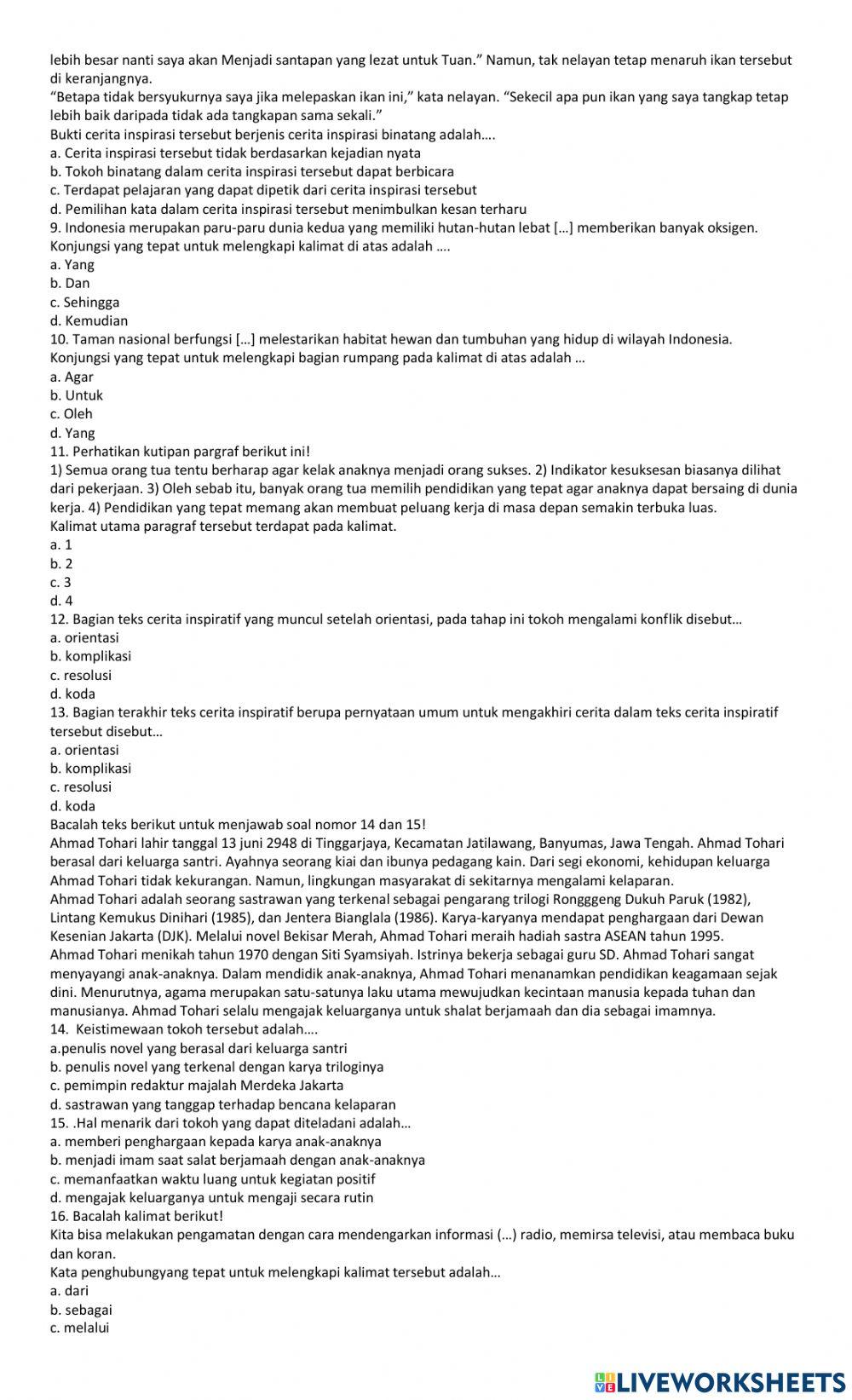 lkpd Pilihan Ga… | Free Interactive Worksheets | 2555208