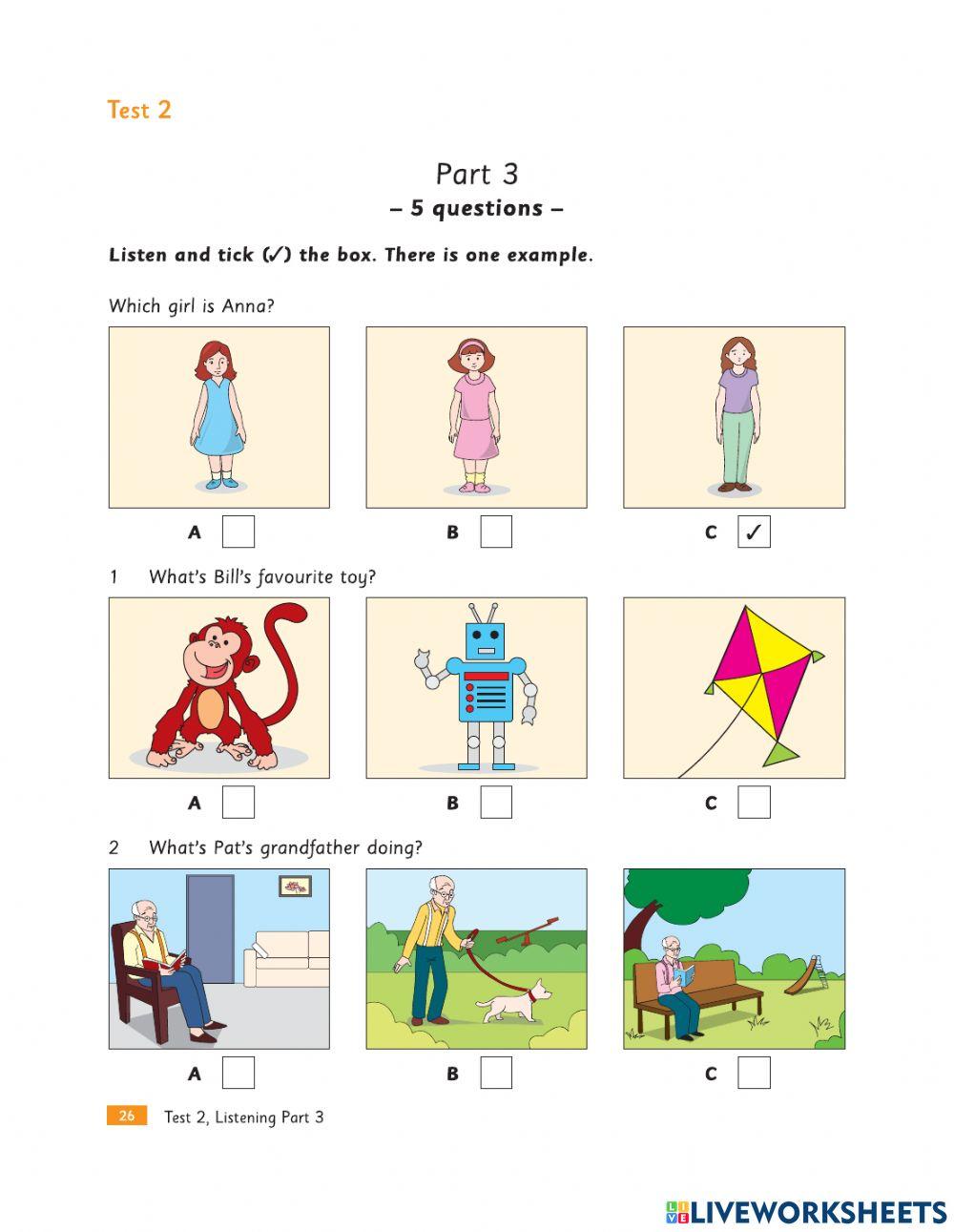 Starters-Practi… | Free Interactive Worksheets | 2578030