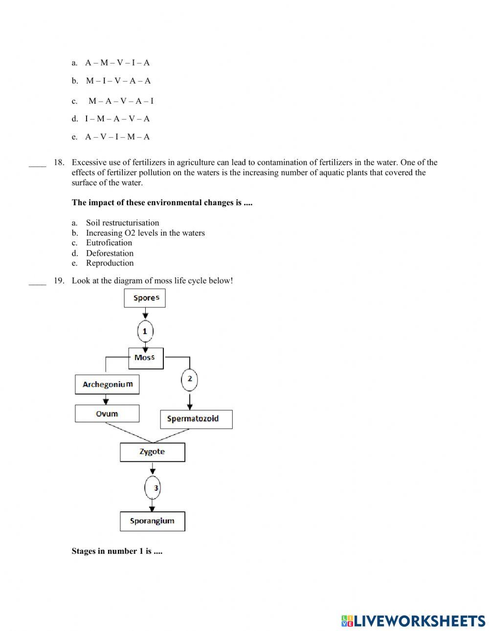 TO US BIOLOGY 1 online exercise for | Live Worksheets