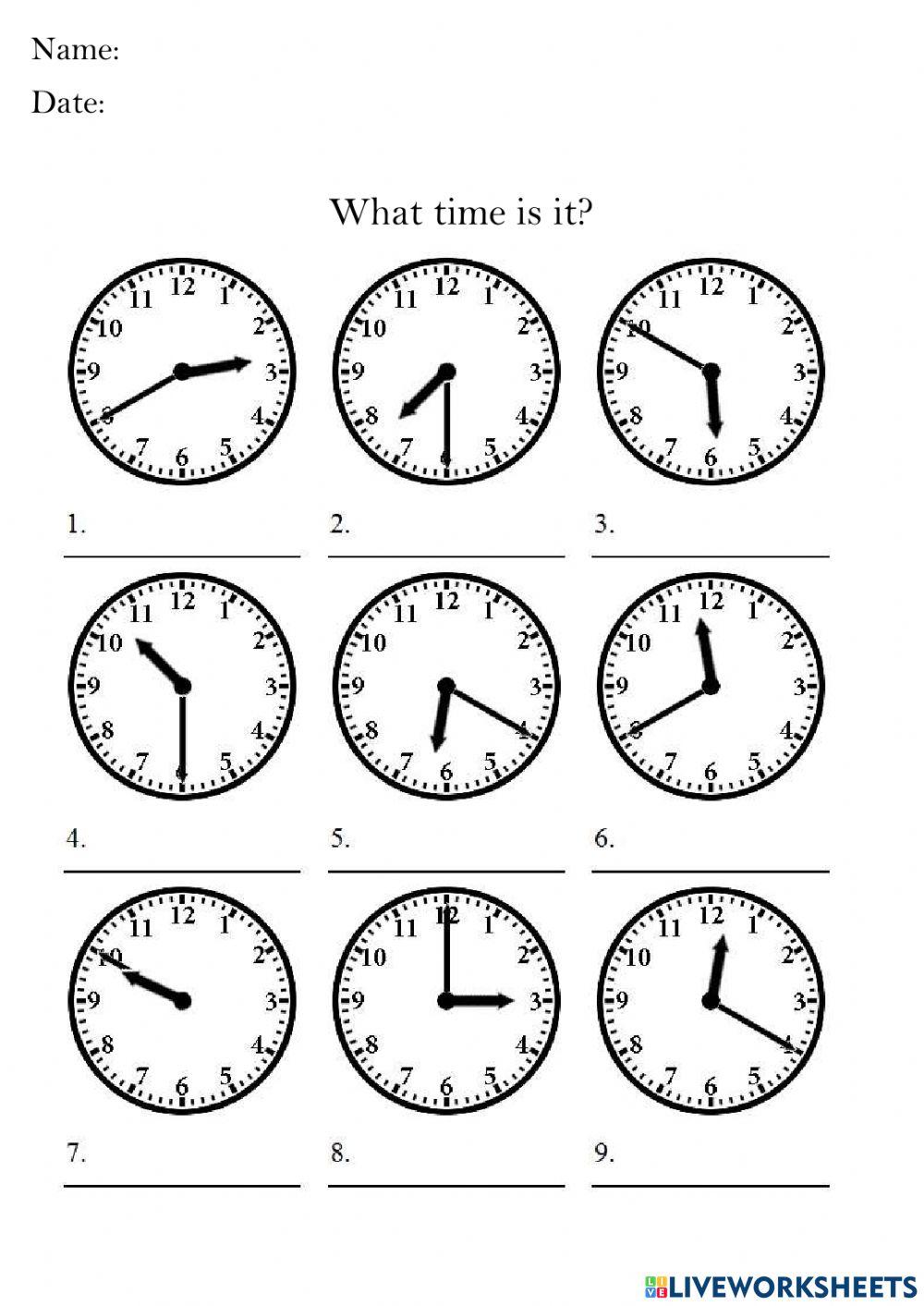 The time online exercise for Second year | Live Worksheets