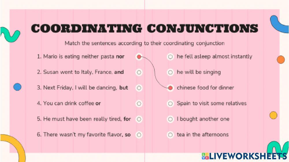 Coordinating Co… | Free Interactive Worksheets | 6936856