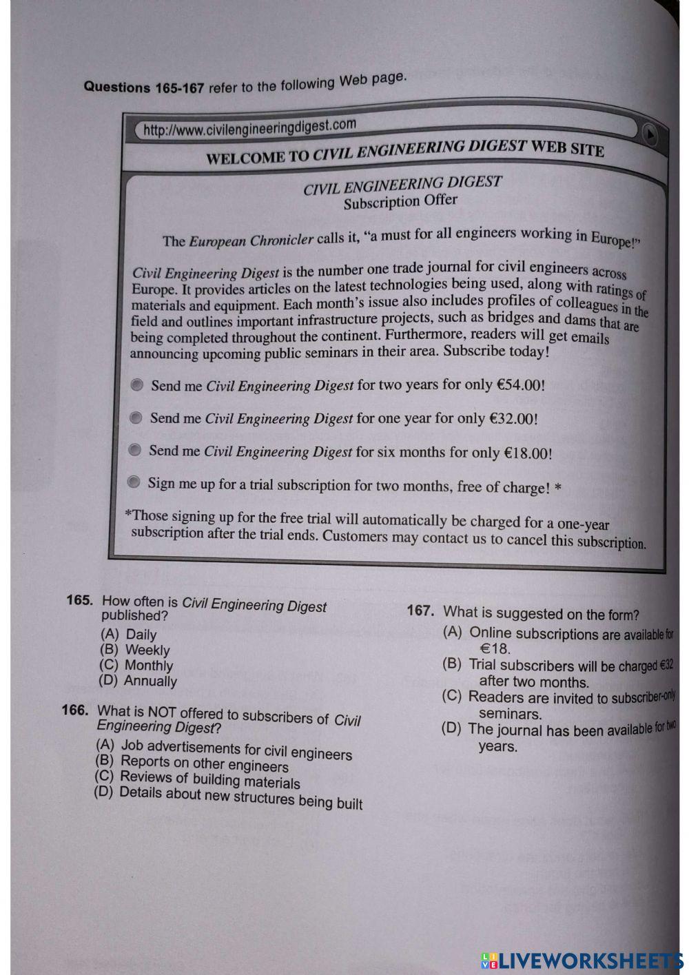 Toeic training part 7-1 online exercise for | Live Worksheets