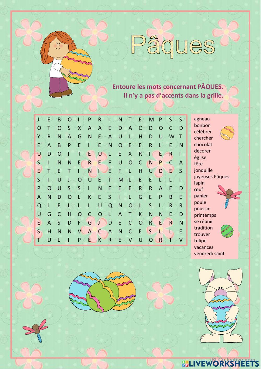 Pâques online exercise for | Live Worksheets