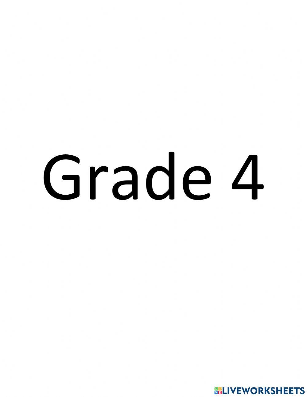 Grade 4 online exercise for | Live Worksheets