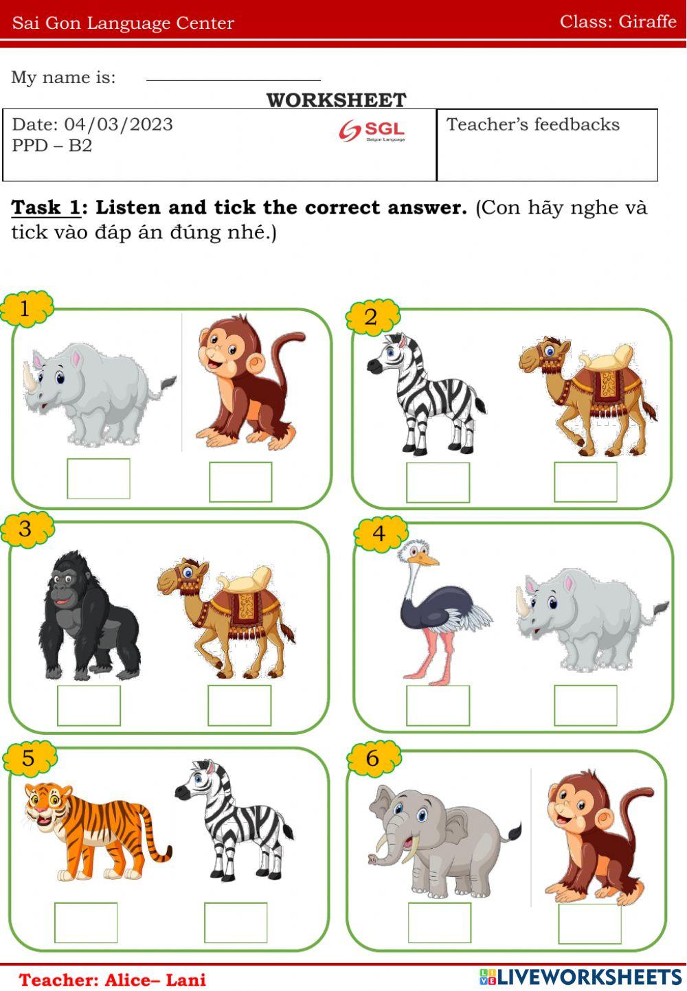 Animal review interactive worksheet | Live Worksheets