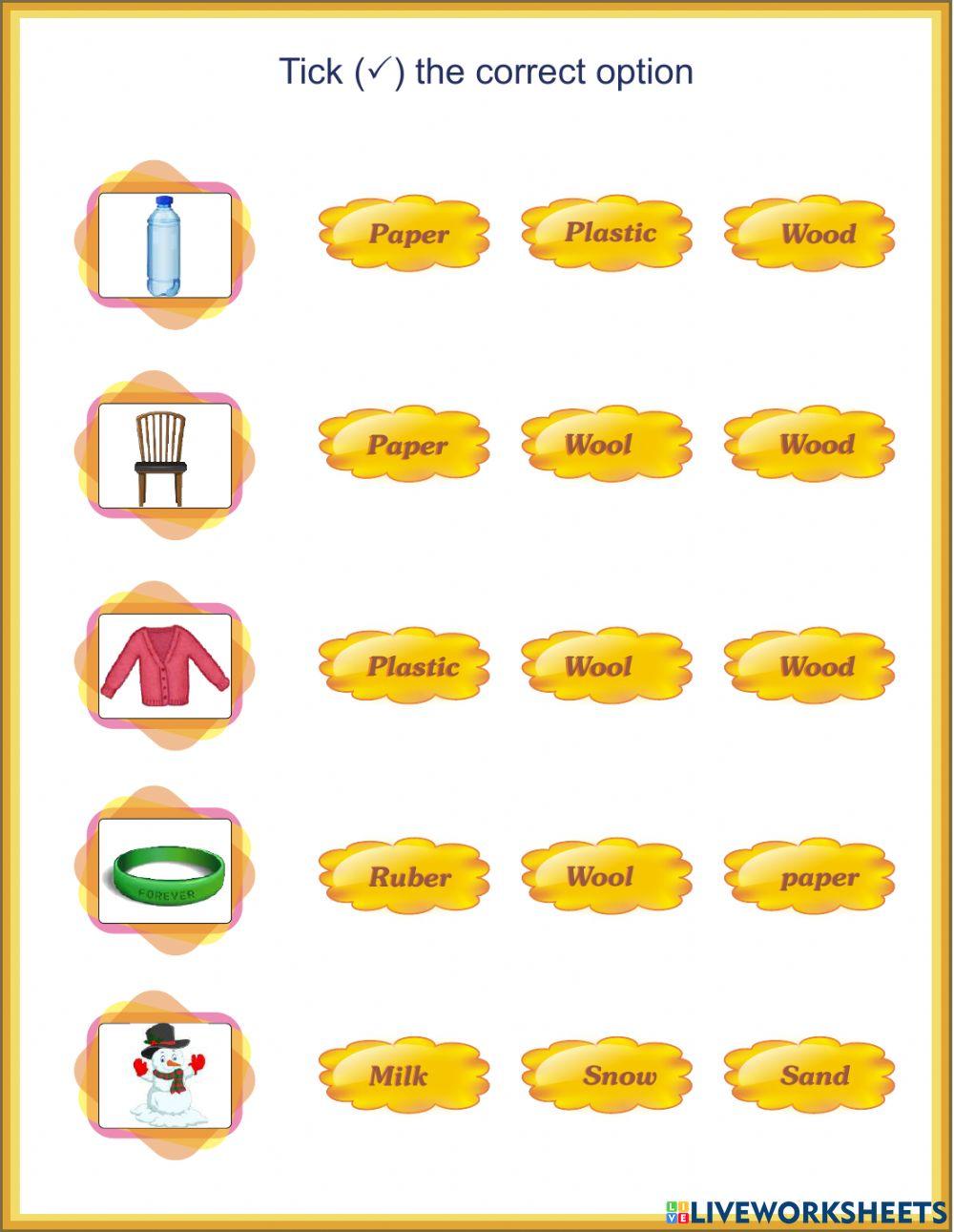 1st class science online exercise for | Live Worksheets