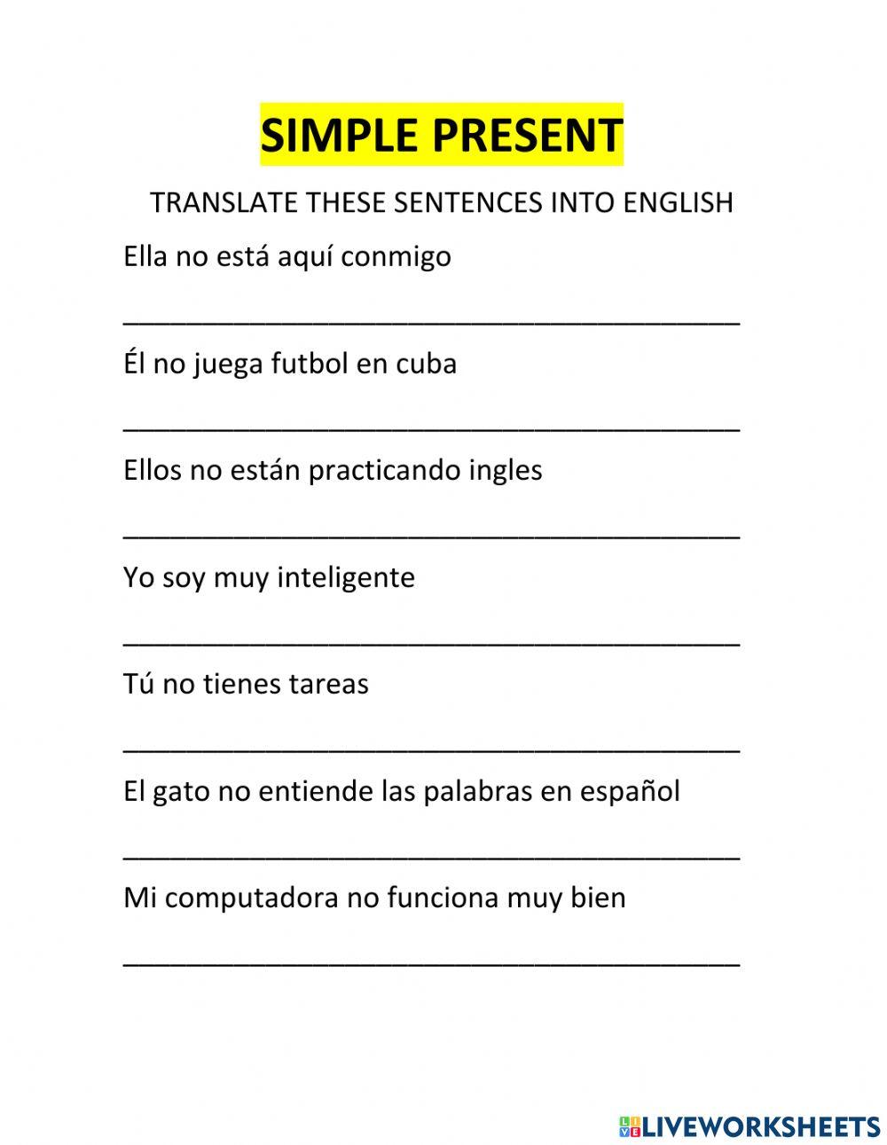 Simple present translation 2309043 | ENGLISH WITH LEYDA